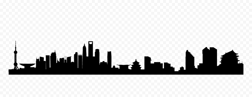 Beijing Skyline City Cityscape Black Silhouette | Citypng