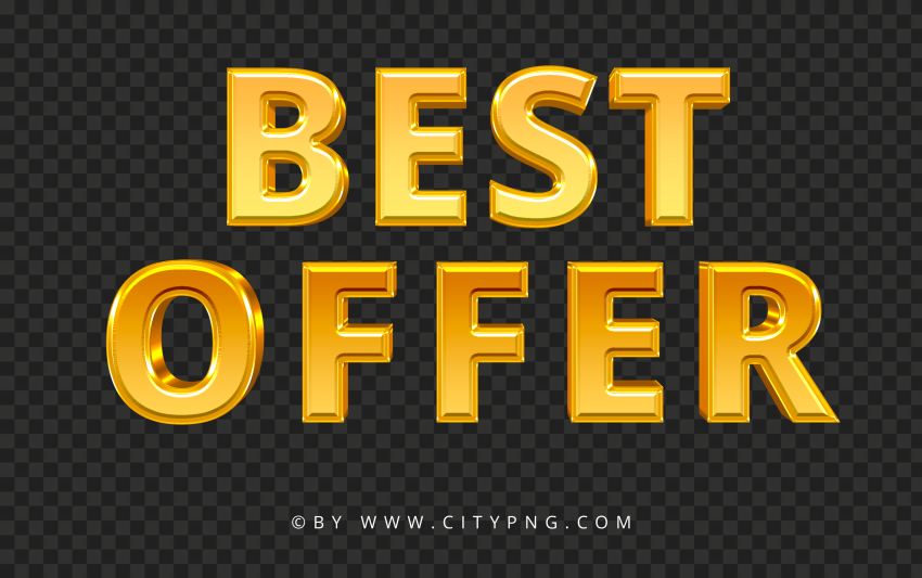 Best Offer Gold Sign Words Text Logo HD PNG | Citypng