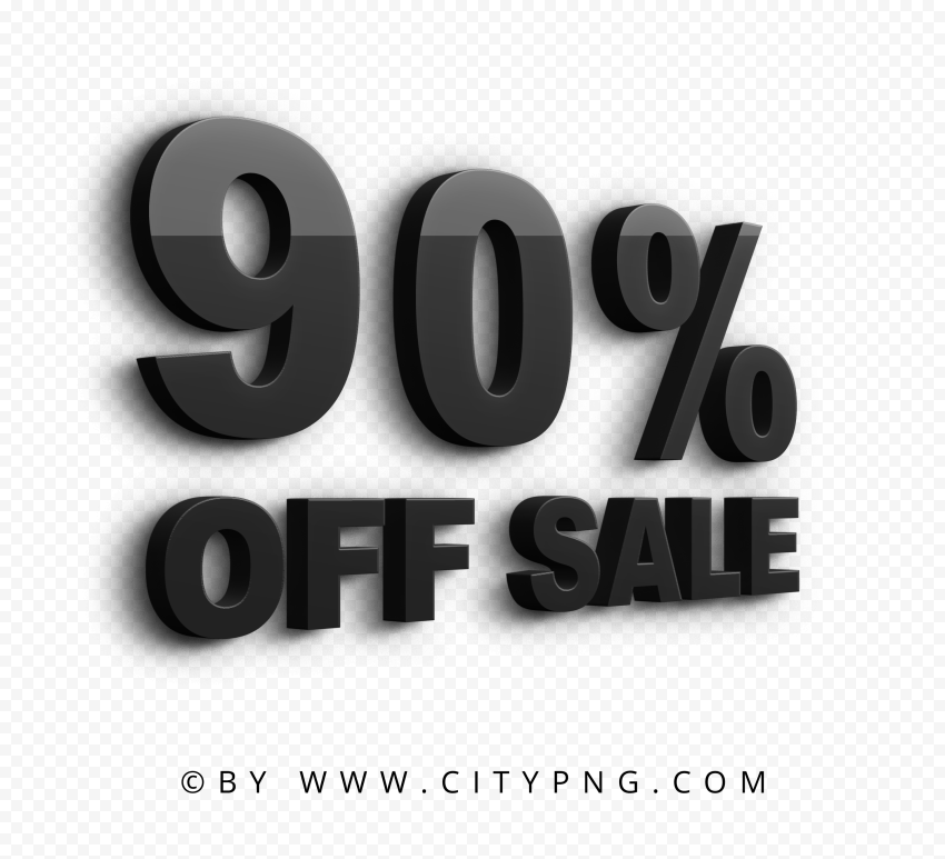 90 Percent OFF Text Black Logo Sign Transparent PNG | Citypng