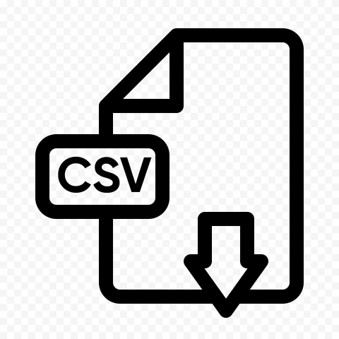Black CSV File Download Icon PNG | Citypng