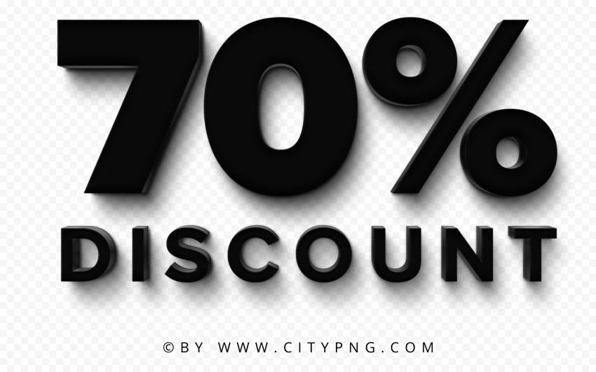 Black Discount 70 Percent Text Logo Sign HD PNG Citypng