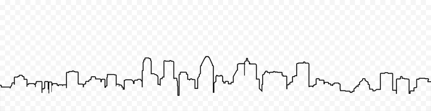 Black Line City Silhouette PNG | Citypng