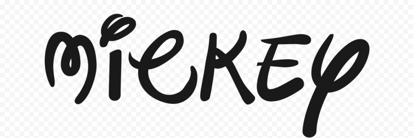 Black Mickey Word Typography PNG Image | Citypng