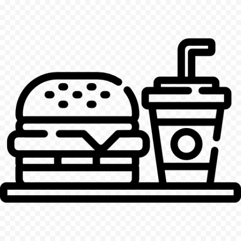 PNG White Outline Fast Food Icon | Citypng