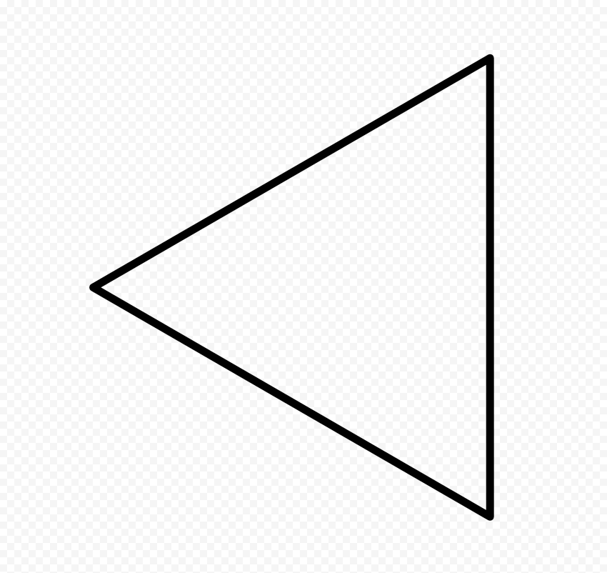 Black Outline Left Triangle PNG | Citypng