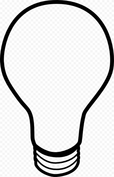 Black Outline Light Bulb Icon PNG | Citypng