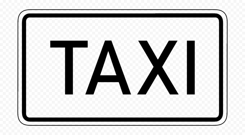 Black Outline Taxi Service Transport Sign Logo | Citypng