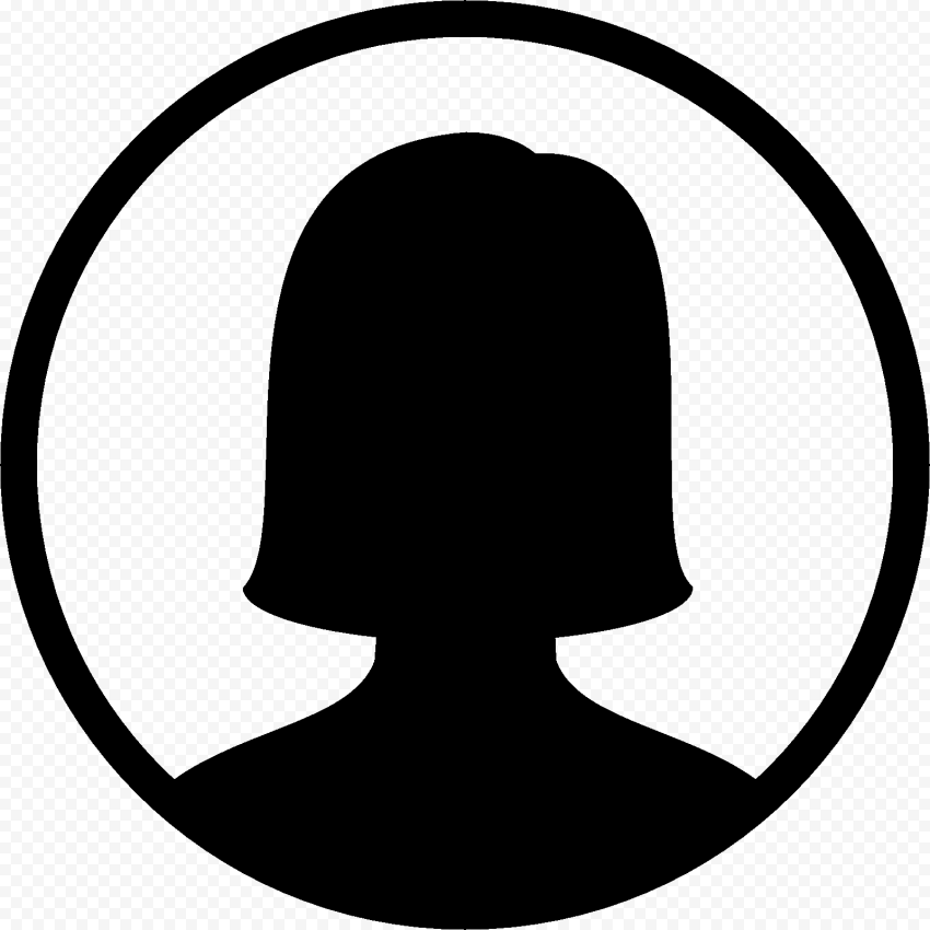 Black Round Female User Profile Icon Transparent PNG | Citypng