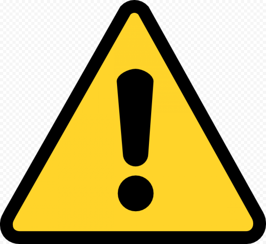 Black & Yellow Caution Warning Triangle Icon | Citypng