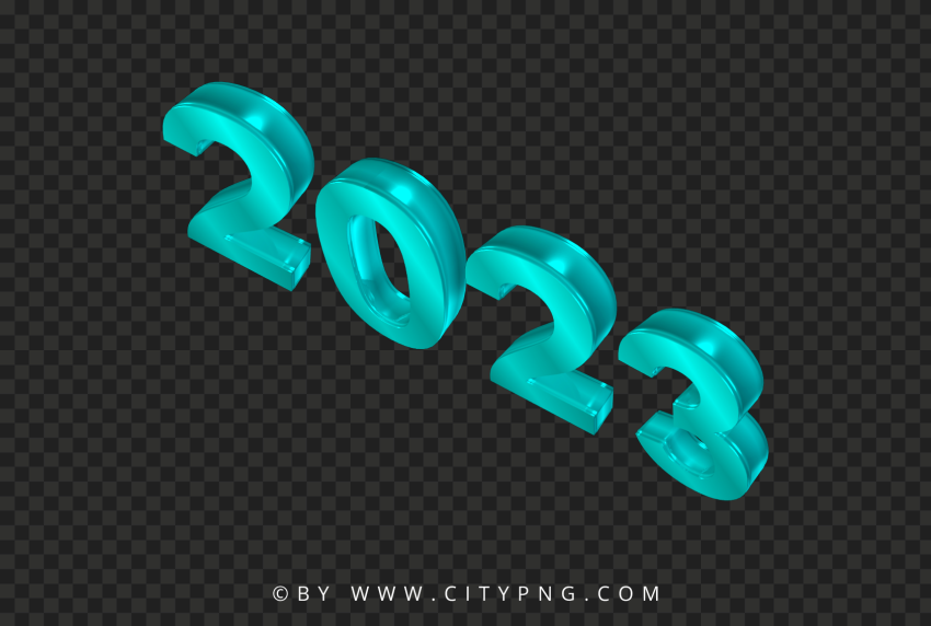 Blue 2023 3D Text Logo Numbers PNG | Citypng