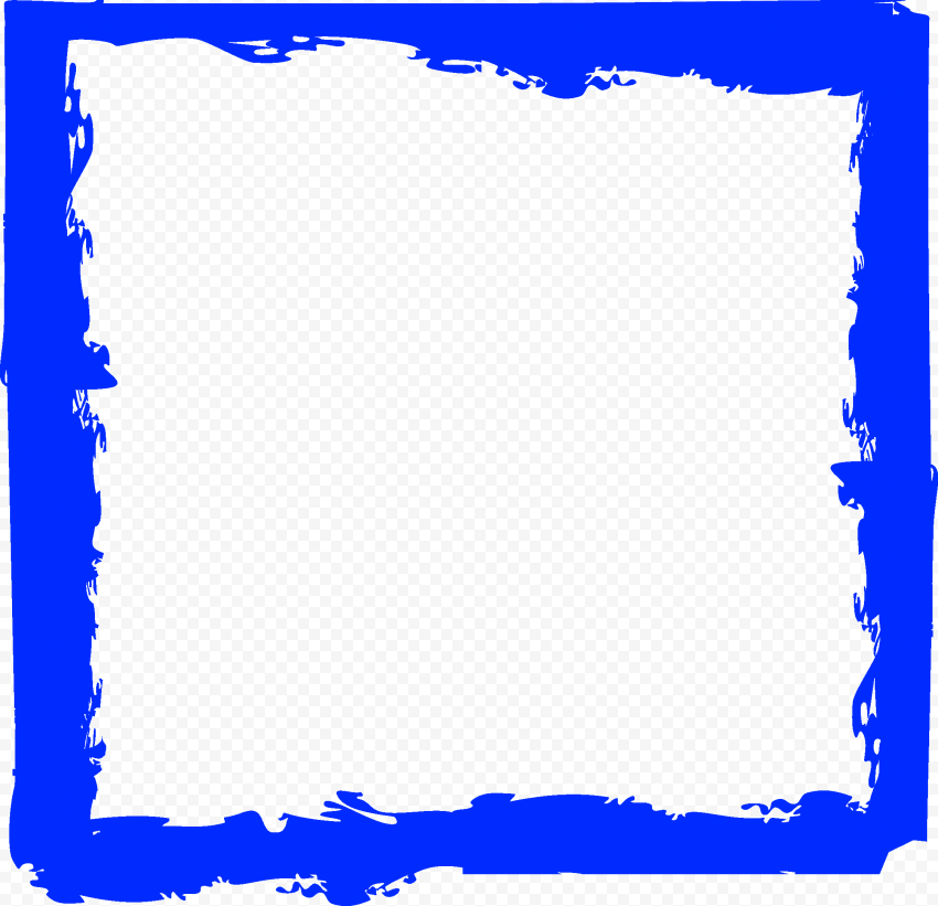 Blue Brush Stroke Grunge Square Frame PNG | Citypng