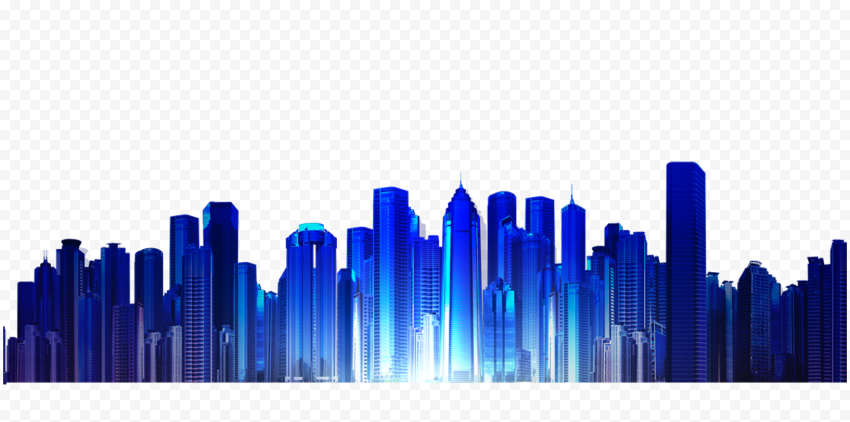 Blue Cityscape Building City Silhouette HD PNG | Citypng