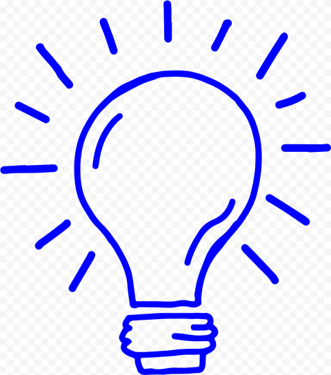 Blue Glowing Bulb Idea Clipart Icon PNG | Citypng