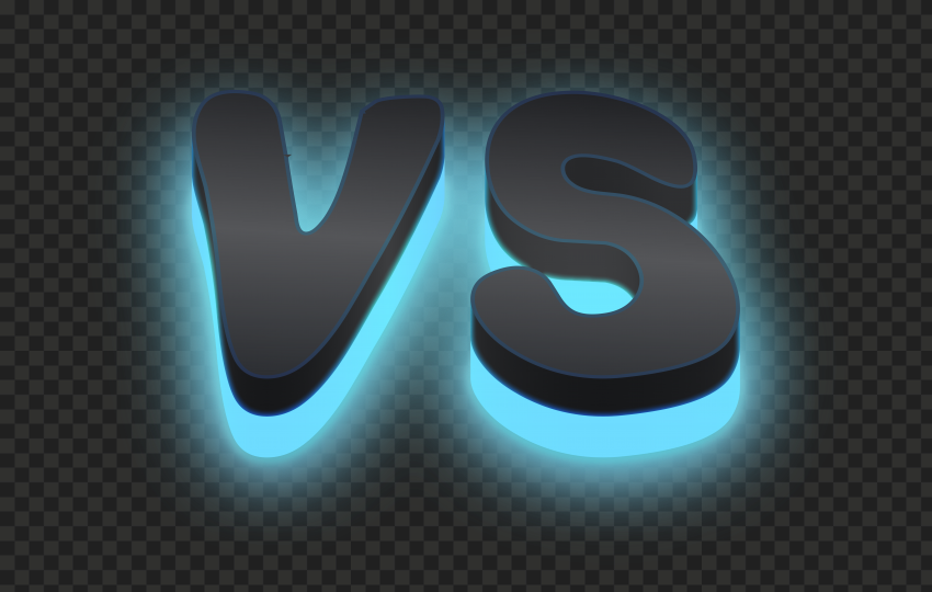 Blue Glowing Vs Versus Text Sign FREE PNG | Citypng