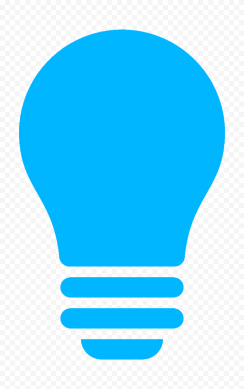 Blue Light Bulb Silhouette Icon PNG | Citypng