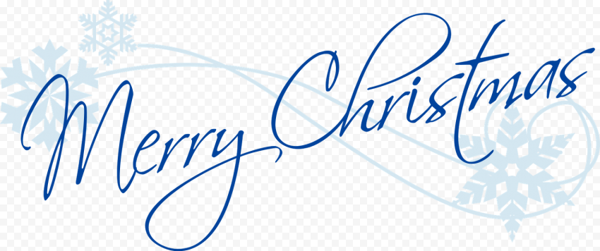 Blue Merry Christmas Logo Text Calligraphy FREE PNG | Citypng