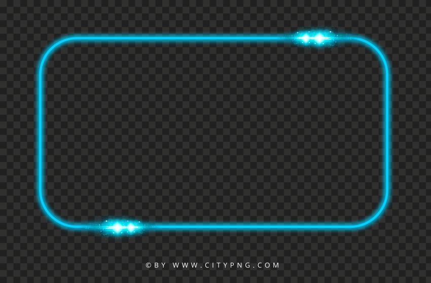 Blue Neon Aesthetic Frame With Flare PNG | Citypng