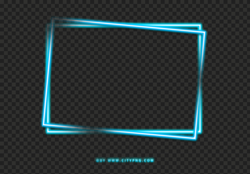 Blue Neon Double Frame Transparent PNG | Citypng