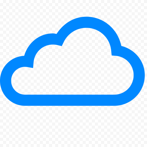 Blue Outline Cloud Silhouette Icon PNG | Citypng