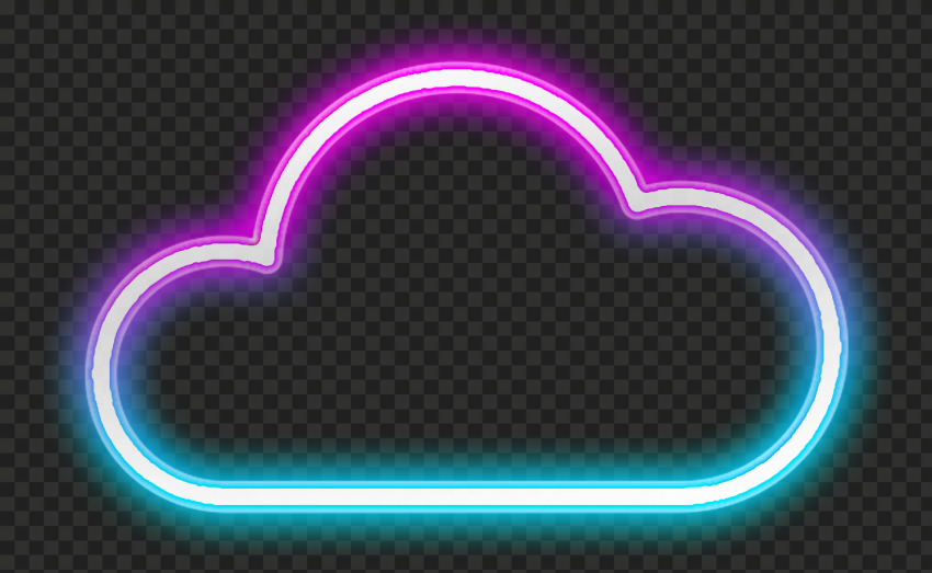 Blue & Pink Neon Cloud Icon PNG | Citypng