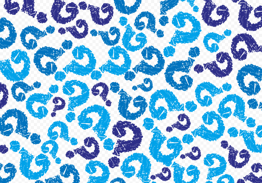Blue Questions Marks Pattern PNG | Citypng
