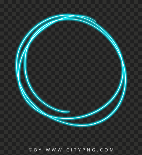 Blue Teal Drawing Doodle Neon Glowing Circle HD PNG | Citypng