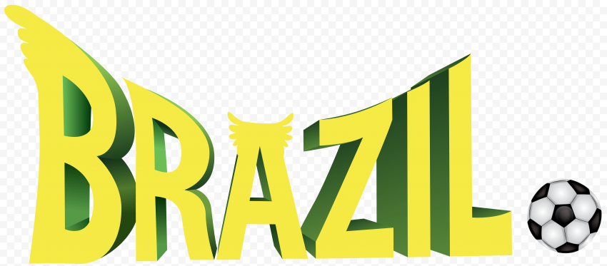 Brazil Word Art With Football Ball FREE PNG | Citypng