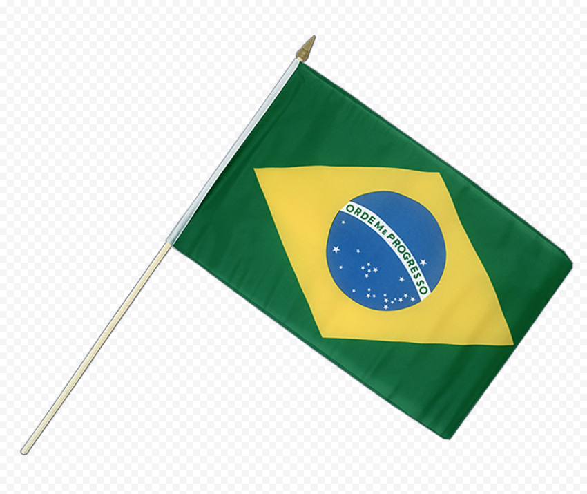 Brazilian Flag On Pole PNG | Citypng