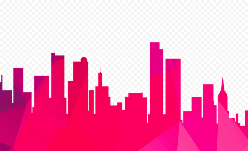 Building City Pink Silhouette PNG Image | Citypng