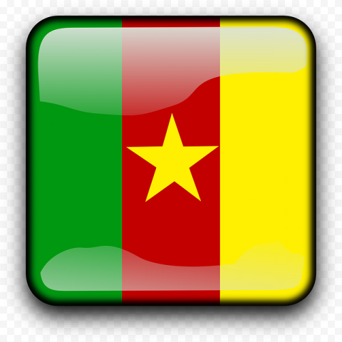 Cameroon Square Glossy Flag Icon PNG | Citypng