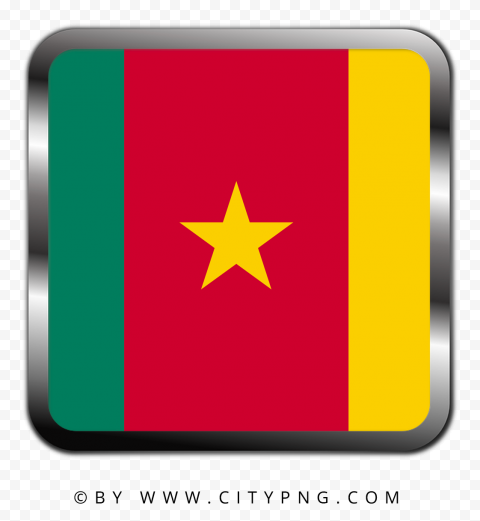 Cameroon Square Metal Framed Flag Icon PNG | Citypng