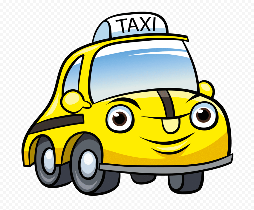 Cartoon Cab Taxi Character Car HD PNG | Citypng