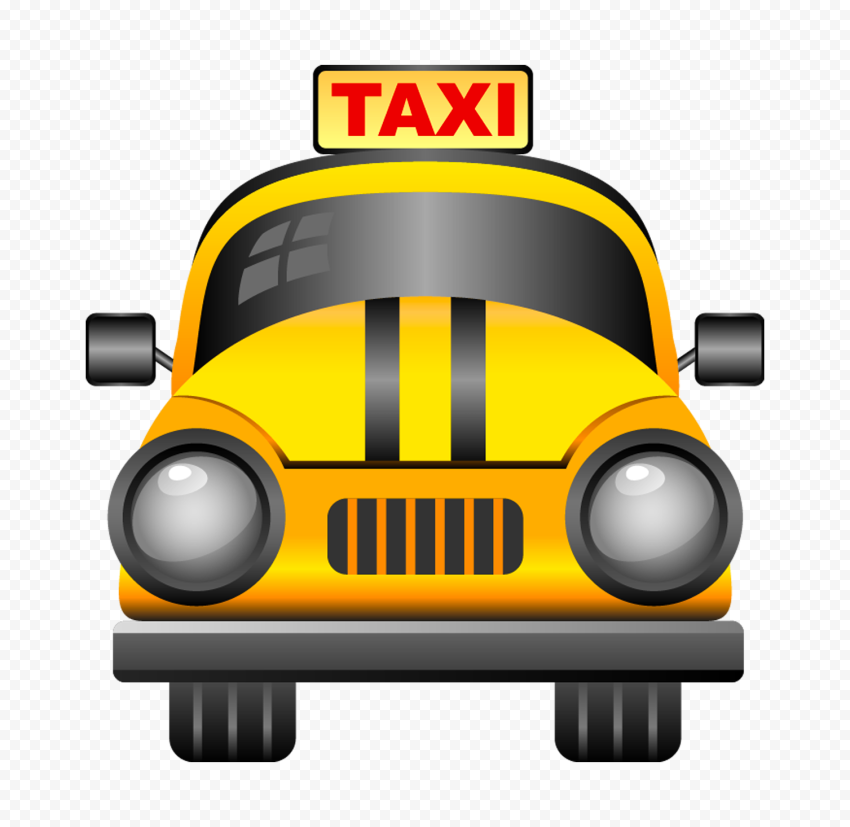 Cartoon Cab Taxi Front View FREE PNG | Citypng