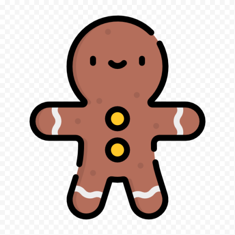 Clipart Cartoon Gingerbread Man Gingy Icon PNG | Citypng