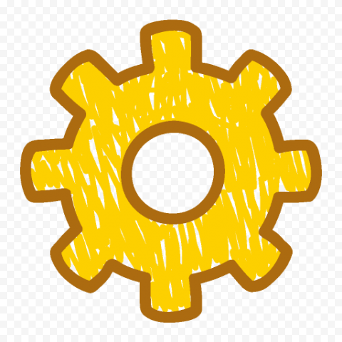 Cartoon Gear Settings Options Yellow Icon | Citypng
