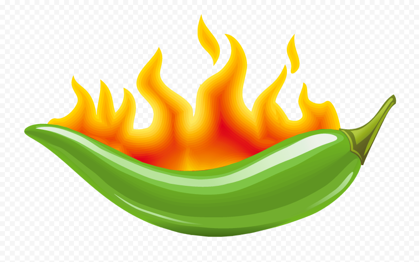 Cartoon Green Hot Chili Pepper PNG | Citypng