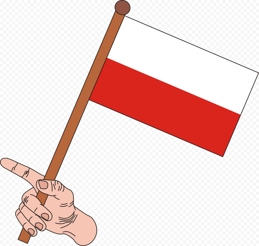 Cartoon Hand With POL Poland Flag PNG | Citypng