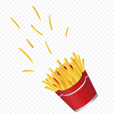 Cartoon Illustration French Fries Flying HD PNG | Citypng