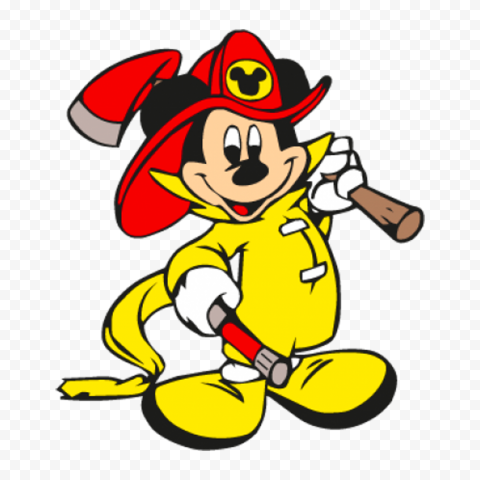 Cartoon Mickey Mouse Firefighter Fireman PNG | Citypng