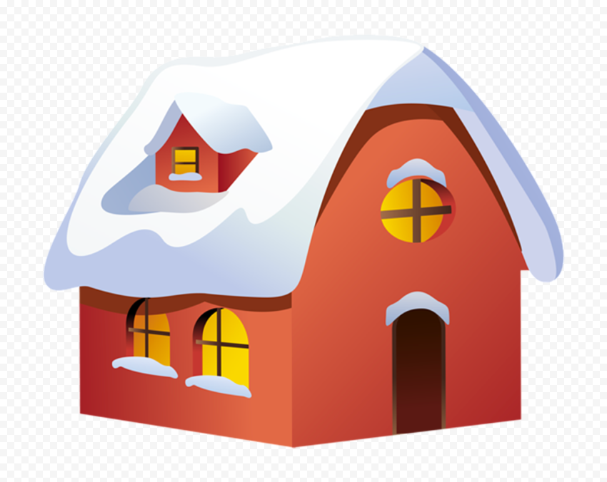 Cartoon Wooden Winter Snowy House HD PNG | Citypng
