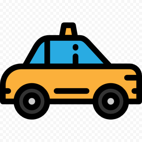 Cartoon Vector Compact Taxi Cab Icon PNG | Citypng