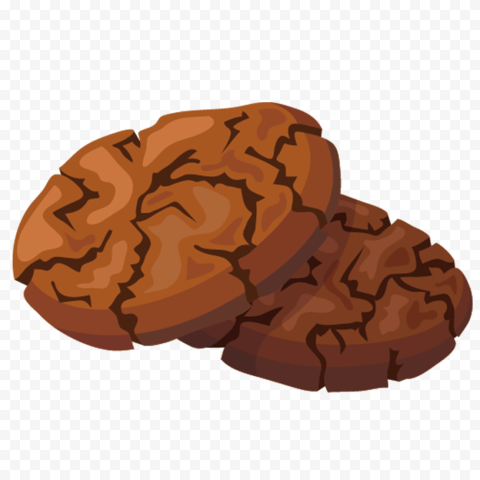 Cartoon Vector Two Brown Cookies HD PNG | Citypng