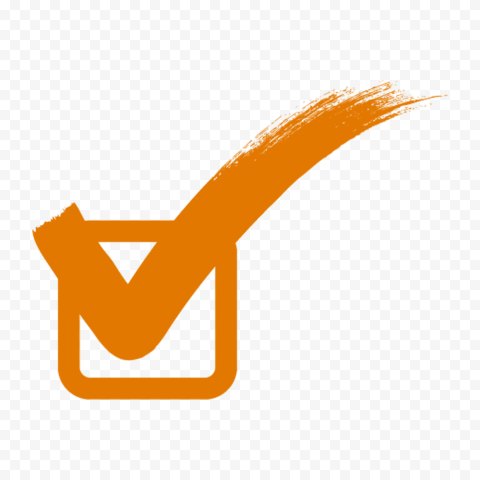Check Mark Correct True Orange Sign Tick Icon PNG | Citypng