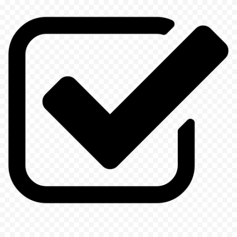 Check Mark In Box Black Icon FREE PNG