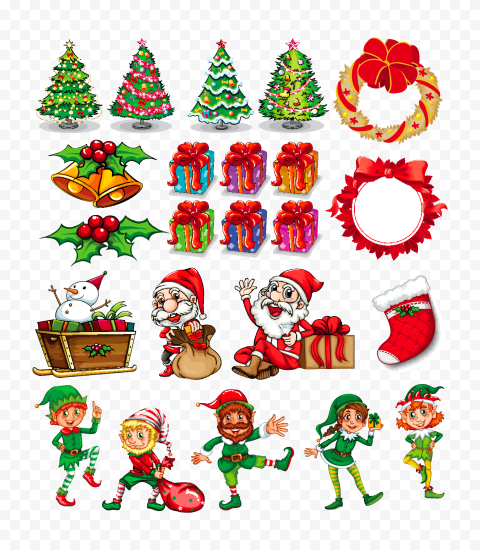 Christmas Collection Of Cartoon Characters Items PNG | Citypng