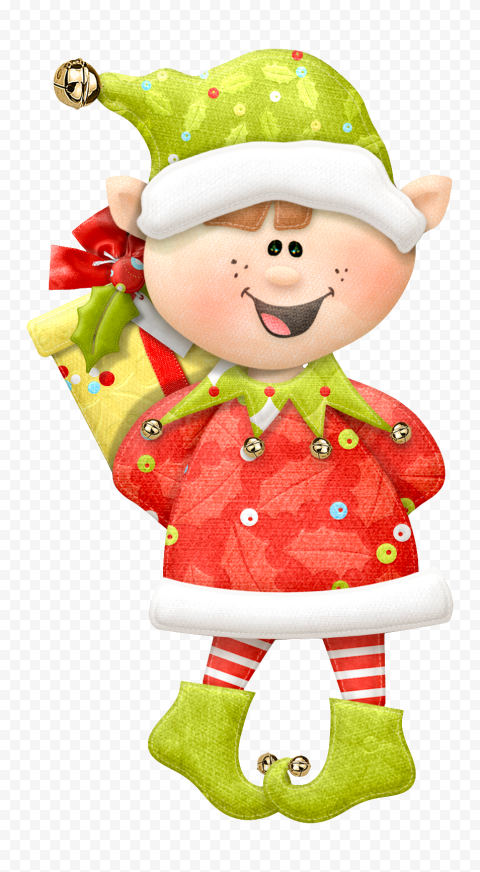 Christmas Elf Holding Gifts Toy Transparent PNG | Citypng