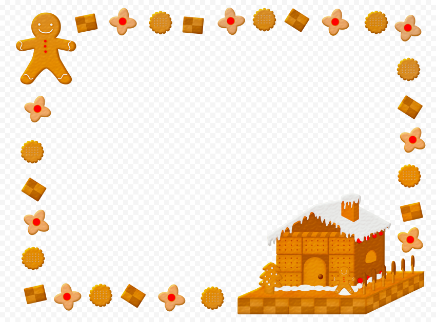 Christmas Gingerbread Cookies Frame HD PNG | Citypng