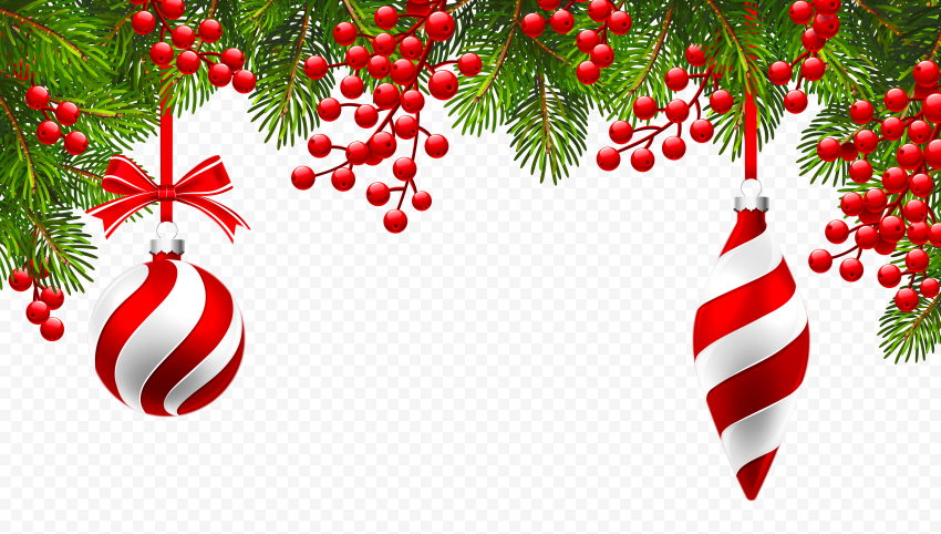 Christmas Holly Branches Top Border Image PNG | Citypng