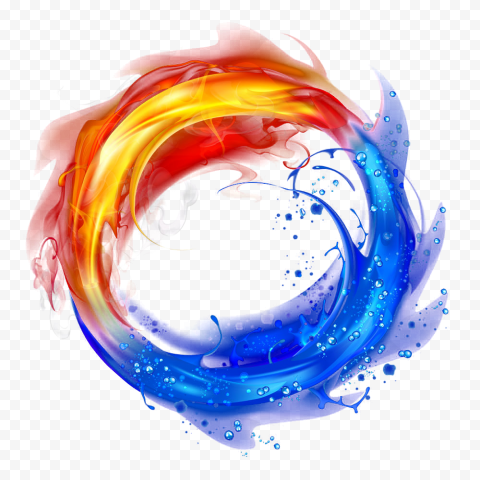 Circle Fire And Water Effect PNG | Citypng
