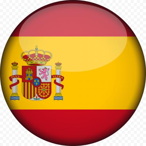 Circle Round Glossy Spain Flag Icon Button PNG | Citypng